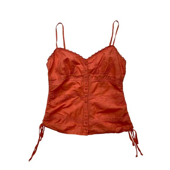 FANG | Tops | Y2k Fang Peach Eyelet Strappy Blouse | Poshmark